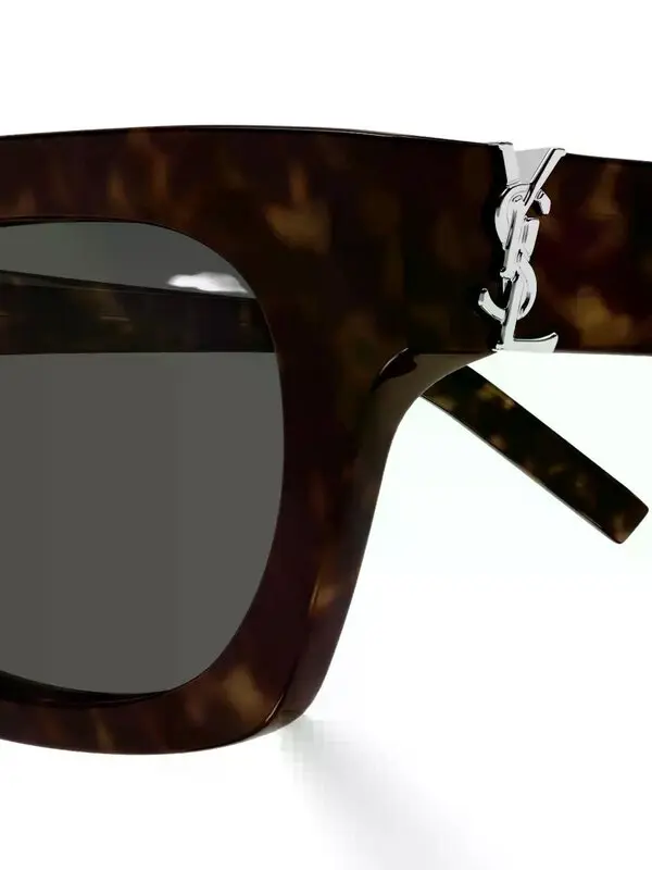 Saint Laurent Tortoiseshell-effect Rectangle-frame Sunglasses