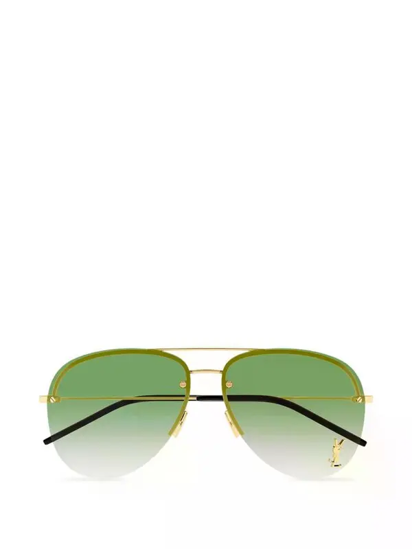 Saint Laurent Classic 11 M Pilot-frame Sunglasses - Gold
