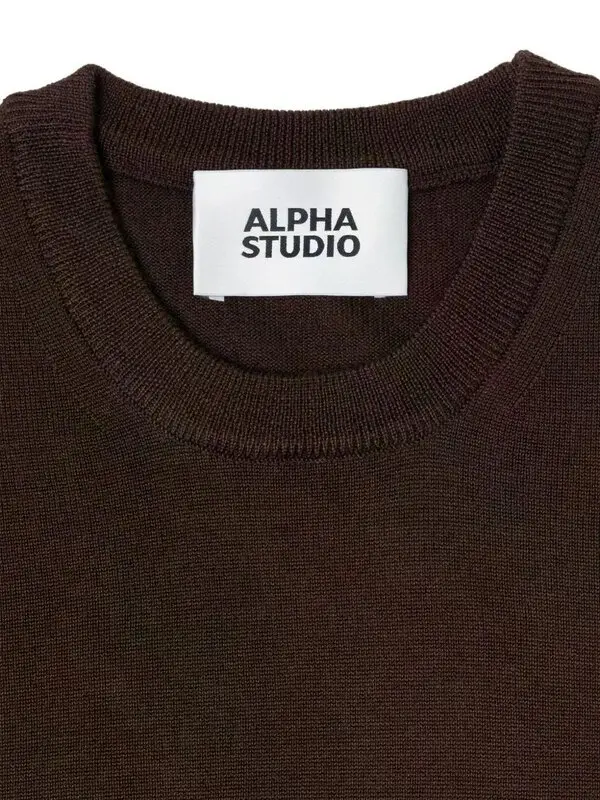 Alpha Studio Crew-neck Wool Sweater