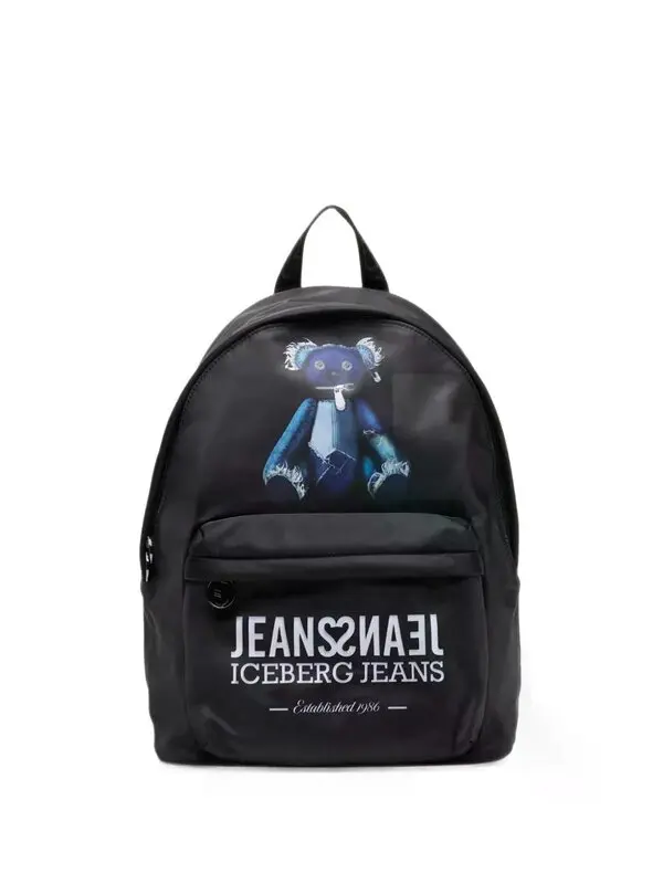Iceberg Teddy-print Logo-print Backpack - Black