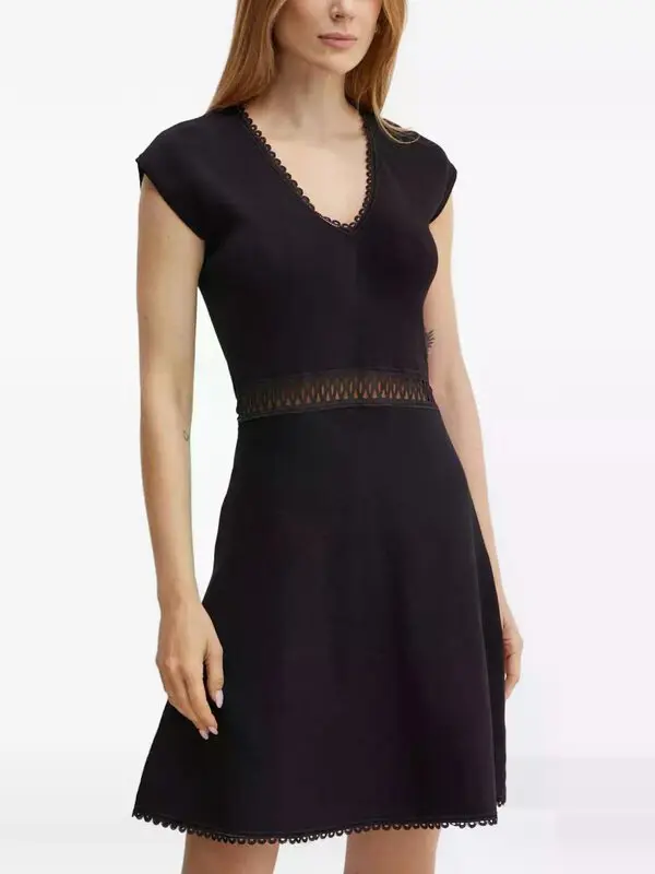 MORGAN Lace-trim V-neck Mini Dress