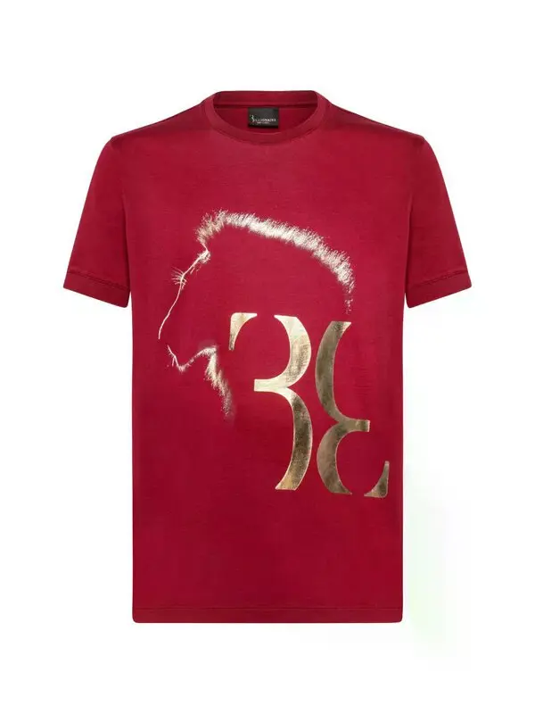 BILLIONAIRE Lion-print Crew-neck T-shirt - Red