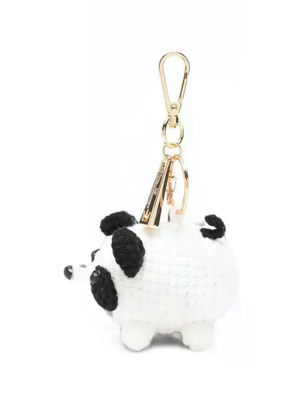 LA MILANESA Crochet-panda Bag Charm - White