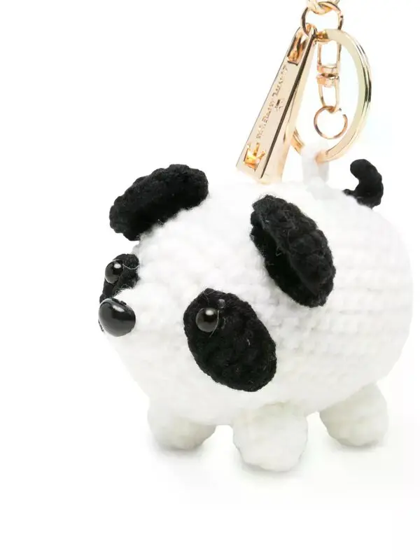 LA MILANESA Crochet-panda Bag Charm - White