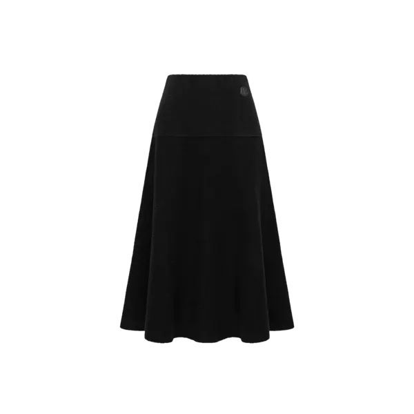 Moncler Bouclé Wool Blend Midi Skirt - Black