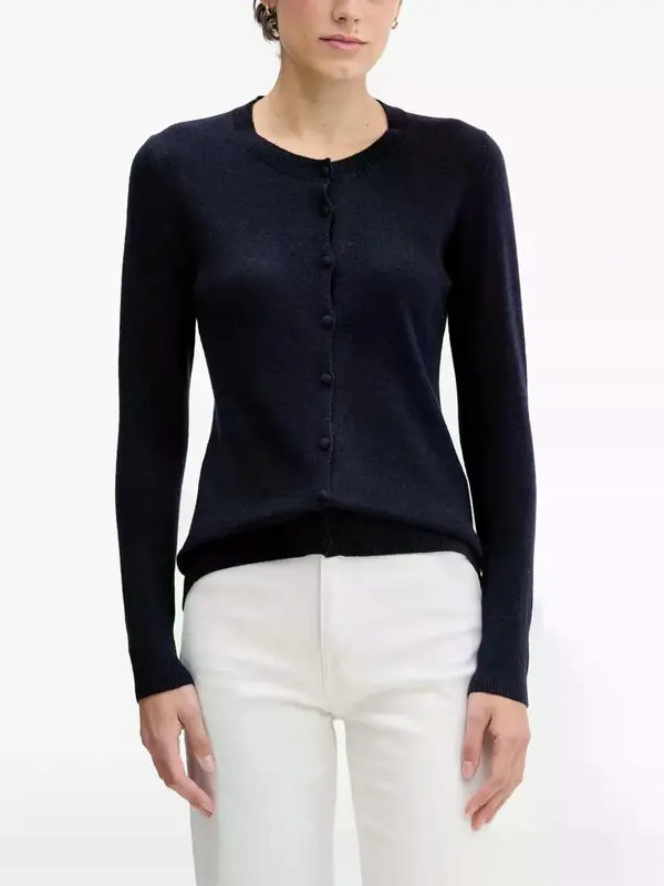 Sisley Button-up Knit Cardigan - Blue