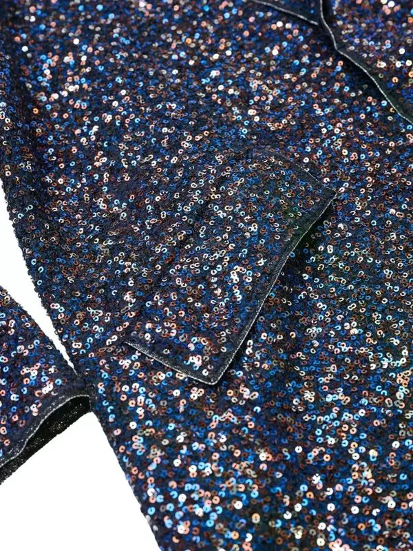PSOPHIA Sequin-embellished Notch-lapel Coat