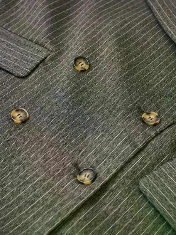 PSOPHIA Pinstriped Double-breasted Jacket - Grey