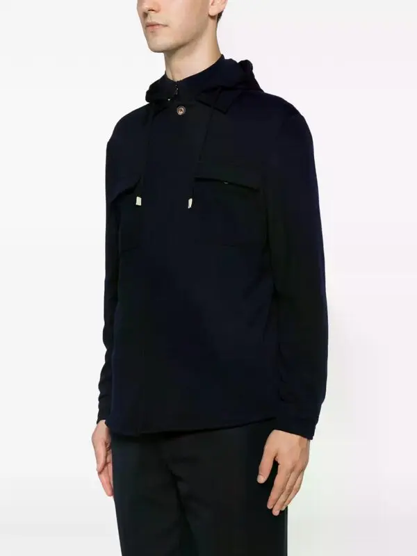 Eleventy Hooded Wool Jacket