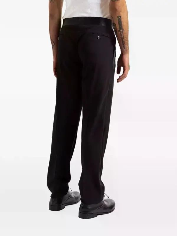 Giorgio Armani Satin-trimmed Pleated Trousers