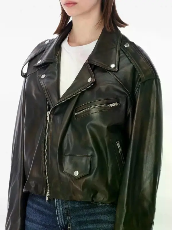 SWD BY S.W.O.R.D. Elastic-hem Leather Jacket