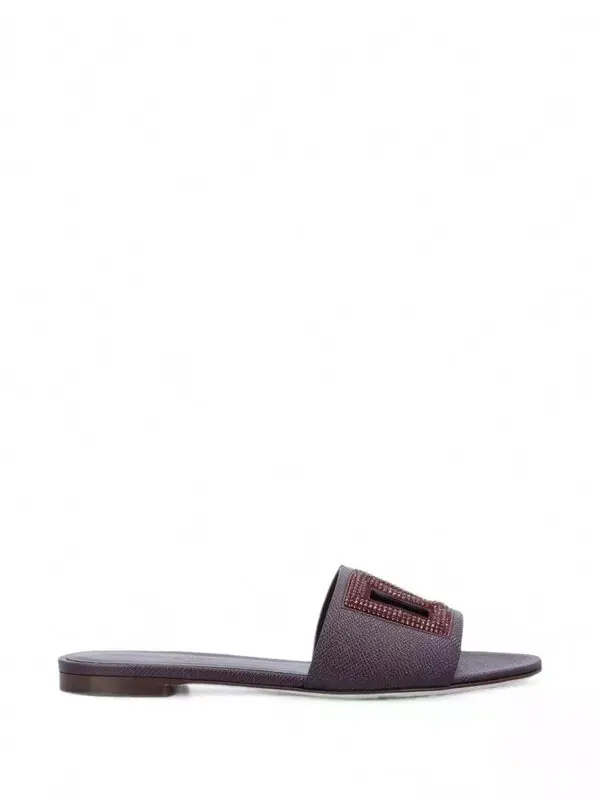 Dolce & Gabbana Suede And Dauphine Calfskin Flat Slippers - Red