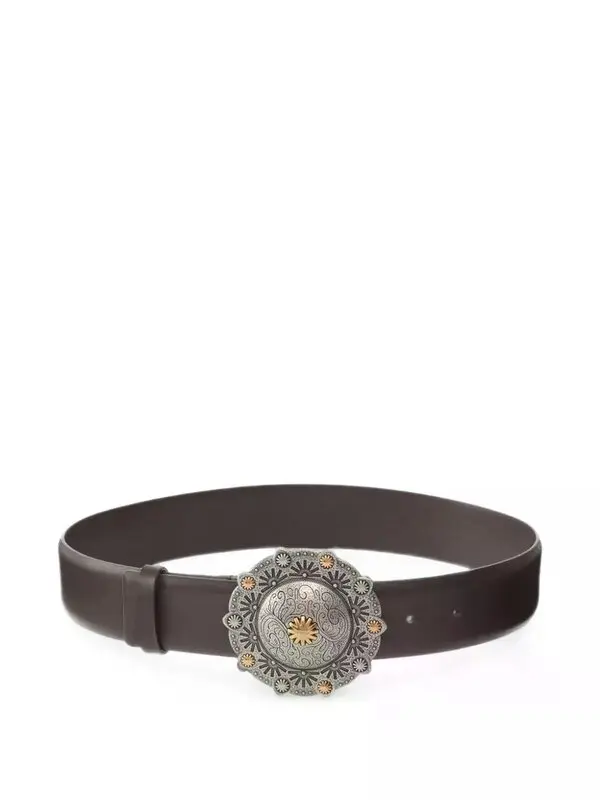Pinko Leather Belt With Jewel Medallion, 4cm
