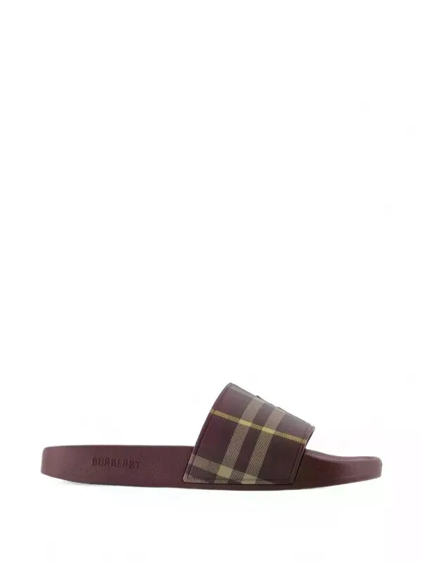 Burberry Furley Check Slides - Red