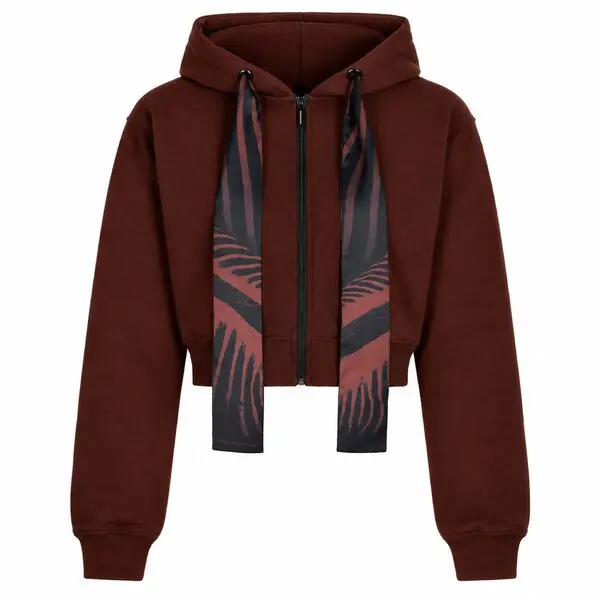 ROSIE BILLINGTON Safari Scarf Cropped Hoodie
