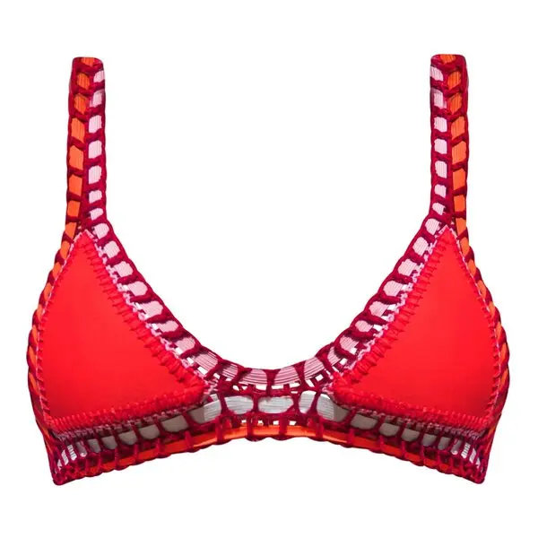 LUXSEA SWIMWEAR Cayman Crochet Bikini Top - Red
