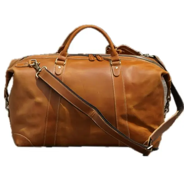 TOURI Classic Traveller Leather Duffel Light