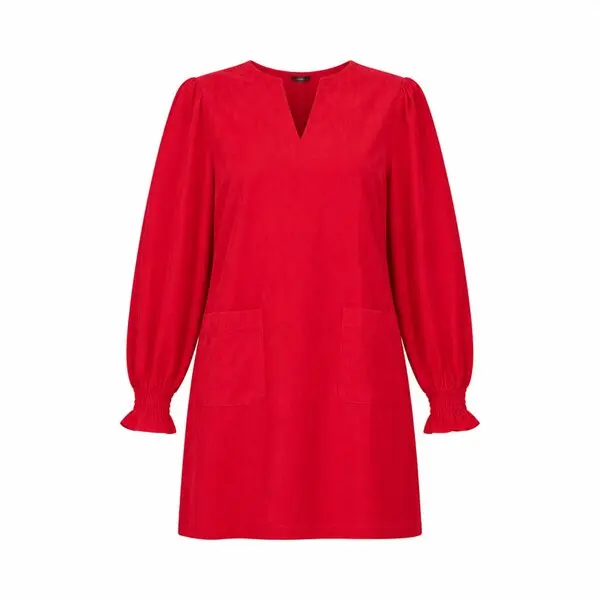 YUMI Cord Tunic With Ruched Sleeve