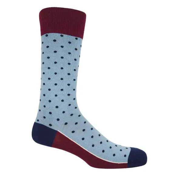 PEPER HAROW - MADE IN ENGLAND Pin Polka Socks Sky - Blue