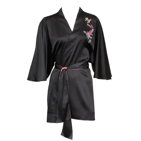 TALLULAH LOVE Memoirs Silk Kimono - Black