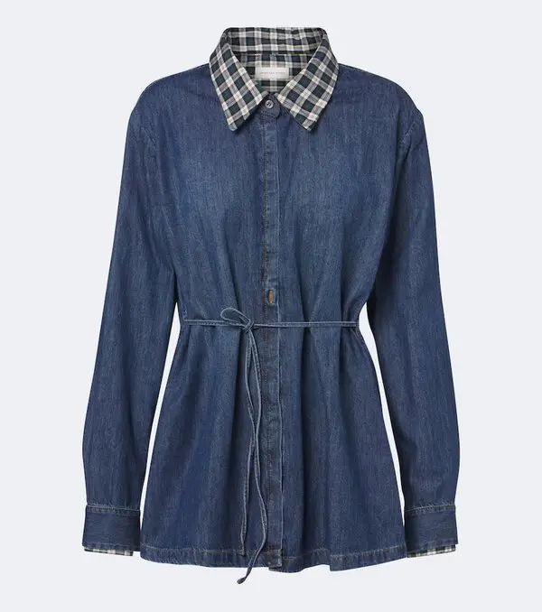 Dries Van Noten Checked Denim Shirt