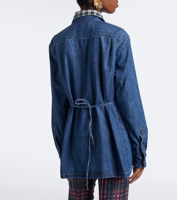 Dries Van Noten Checked Denim Shirt