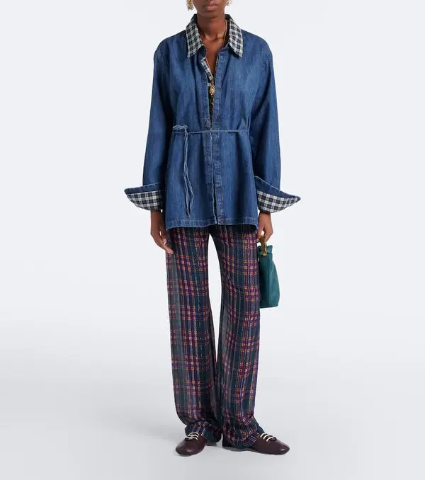 Dries Van Noten Checked Denim Shirt