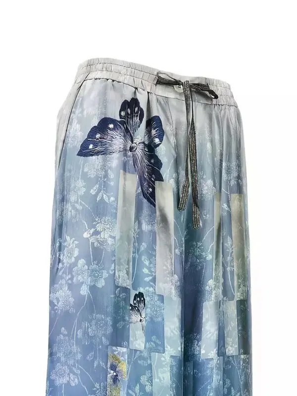 PIERRE-LOUIS MASCIA Butterfly-print Silk Palazzo Pants