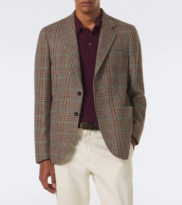 Rubinacci Checked Virgin Wool Blazer
