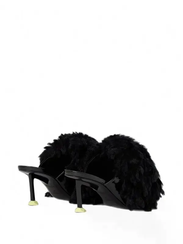 Givenchy Pompom Mules In Patent Leather And Knit
