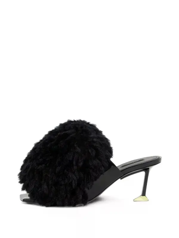 Givenchy Pompom Mules In Patent Leather And Knit