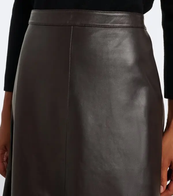 YVES SALOMON Leather Midi Skirt
