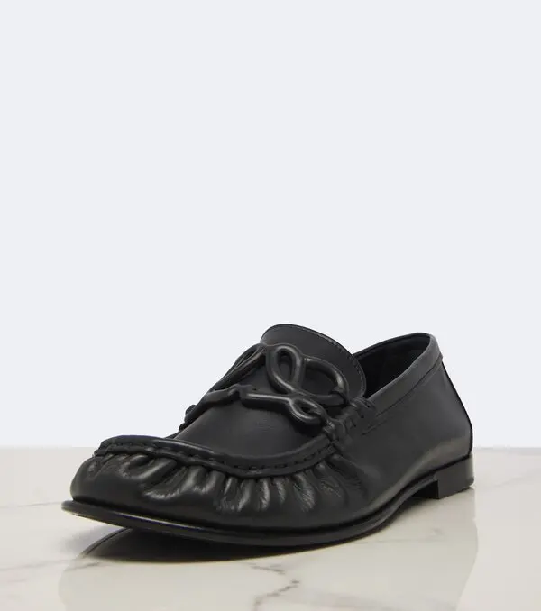 Loewe Double L Leather Loafers