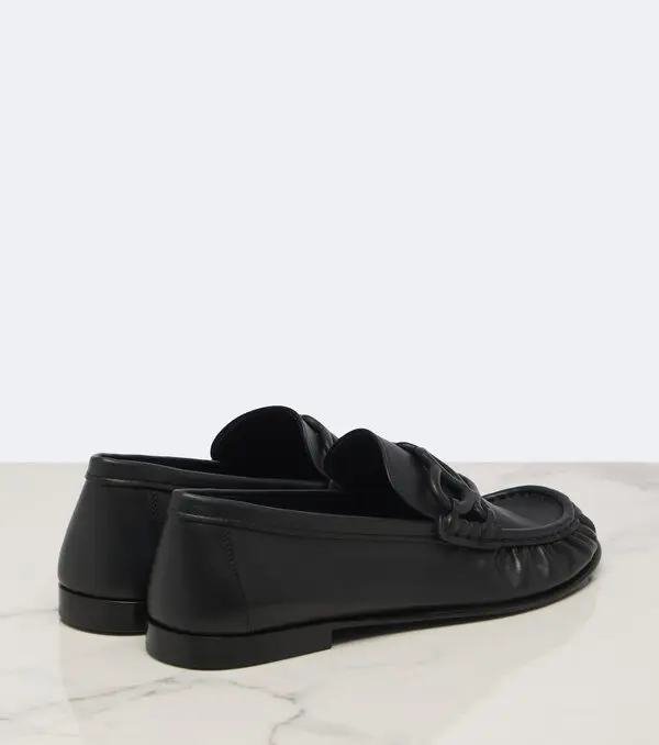 Loewe Double L Leather Loafers