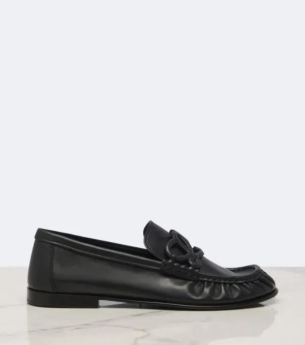 Loewe Double L Leather Loafers