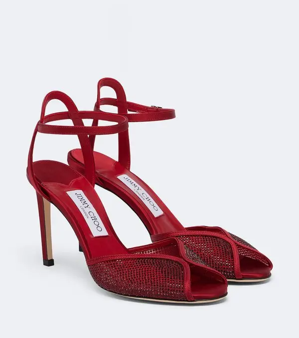 JIMMY CHOO Sacora Crystal-embellished Sandals