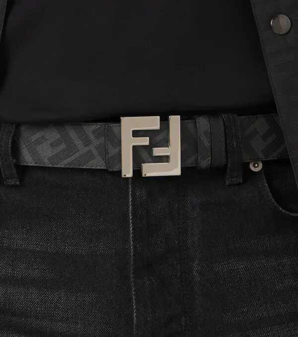 Fendi Ff Zucca Reversible Leather Belt