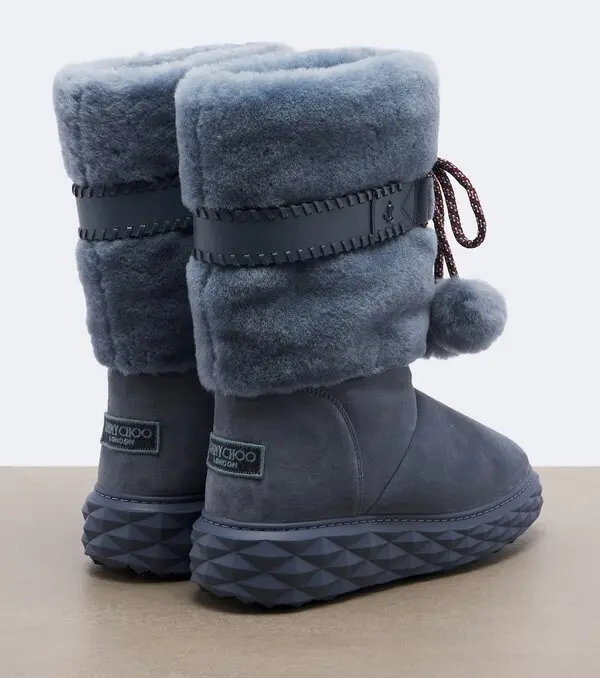 JIMMY CHOO Cobi Shearling-trimmed Suede Platform Boots