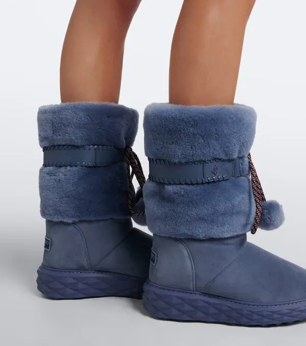 JIMMY CHOO Cobi Shearling-trimmed Suede Platform Boots