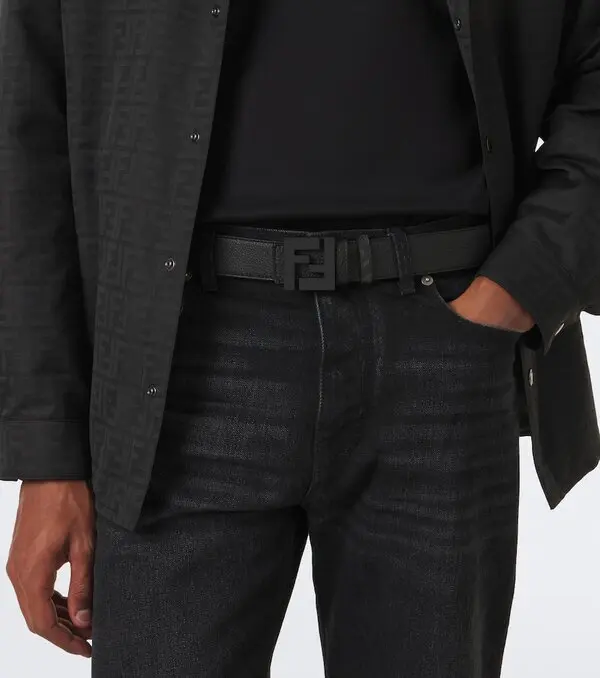 Fendi Ff Zucca Reversible Leather Belt