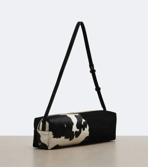 Khaite Kye Small Paneled Calf Hair Shoulder Bag