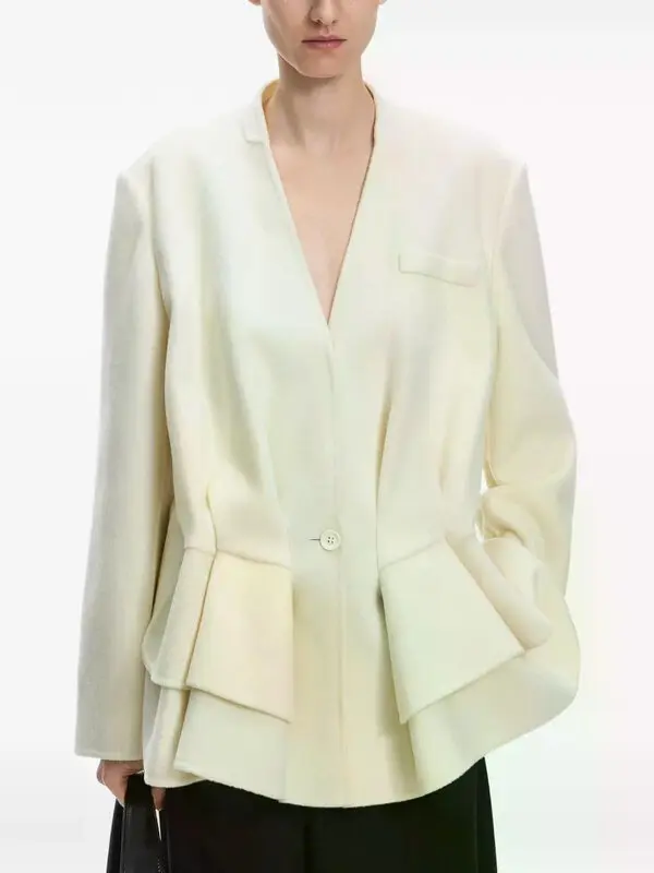 JNBY Collarless Tiered-hem Blazer