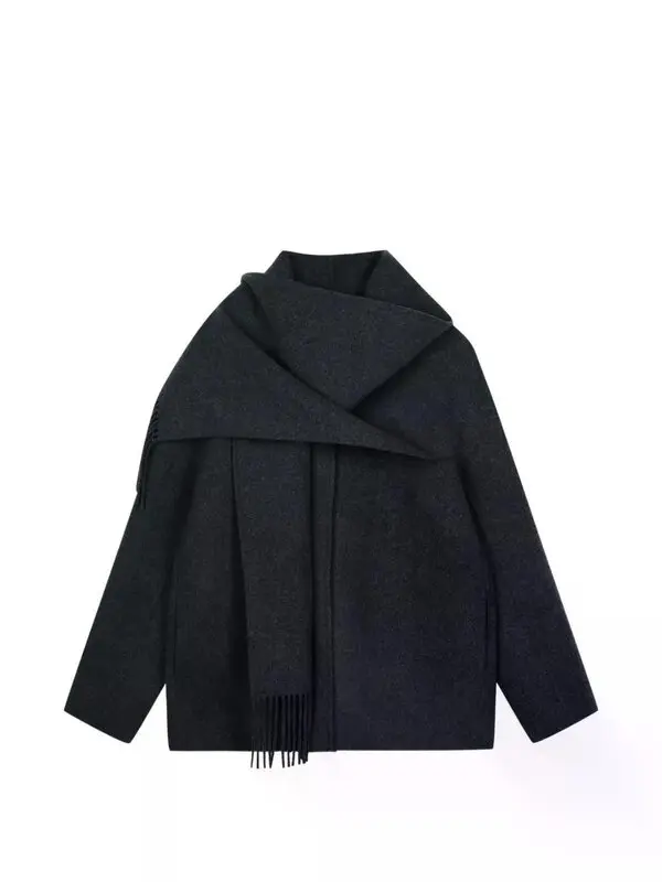JNBY Fringed Cropped Coat - Grey
