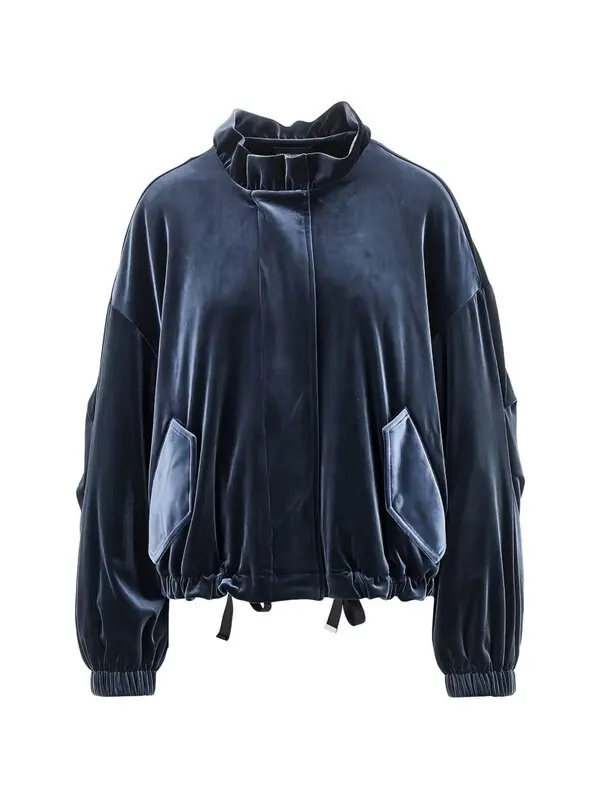 Emporio Armani Chenille Blouson Jacket - Blue