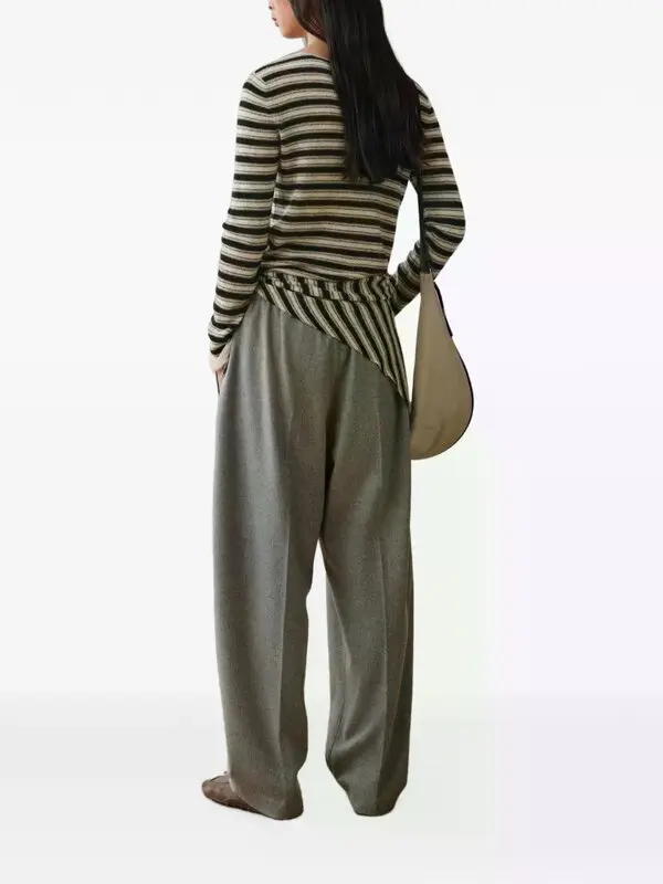 LESS Striped Tie-waist Sweater