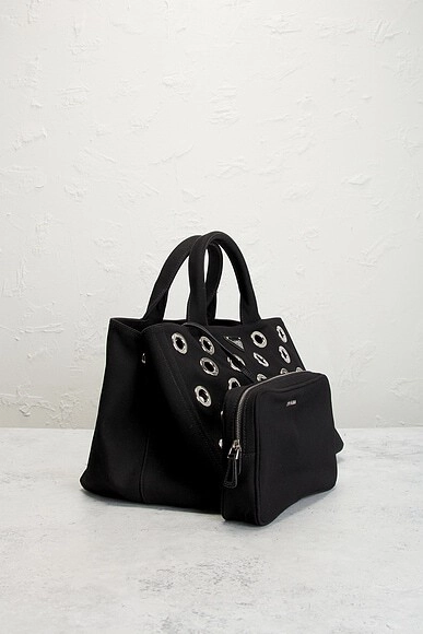 Prada Grommet Canapa Tote Bag - Black
