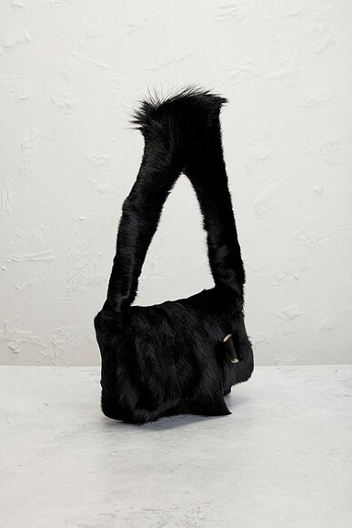 Fendi Rabbit & Mink Fur Baguette Shoulder Bag