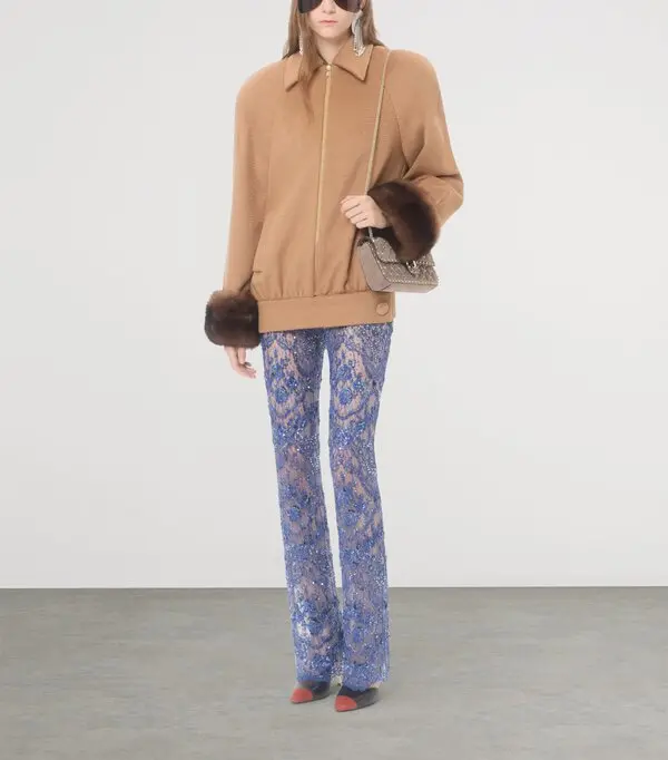 Valentino Garavani Lace Sequinned Flared Trousers