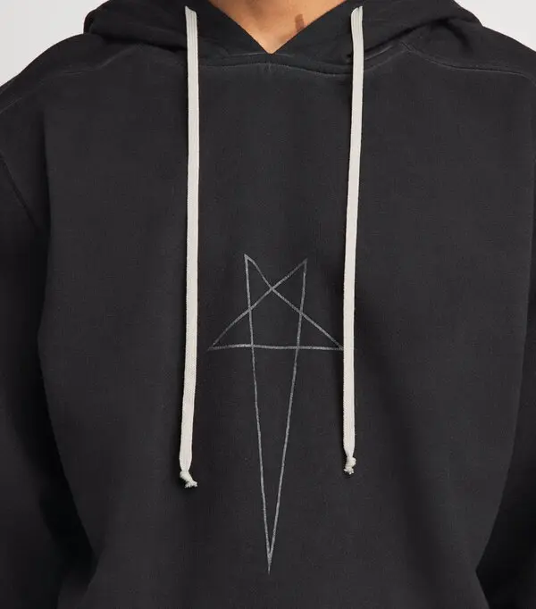 Rick Owens Cotton Pentagram Hoodie