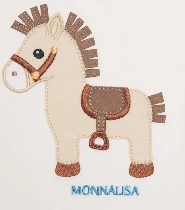 Monnalisa Cotton Horse Appliqué T-shirt